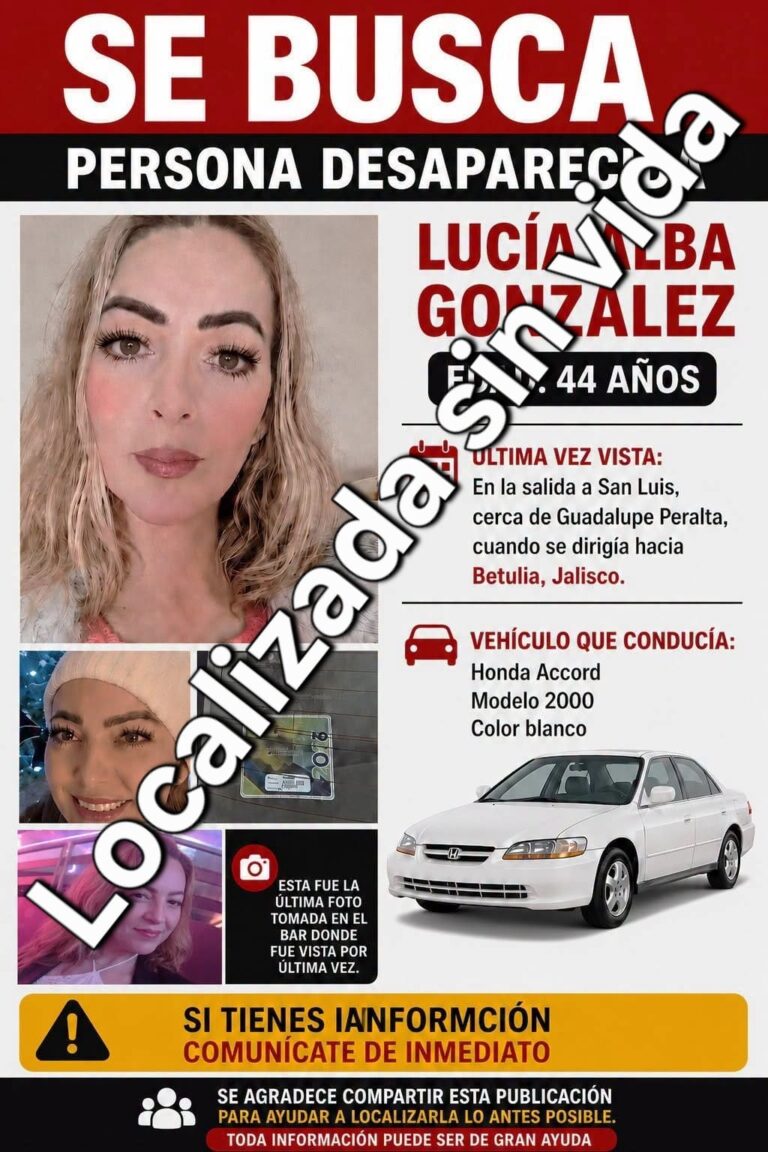 Triste noticia, tras días de búsqueda Lucía fue localizada sin vida ...